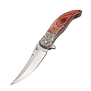 Casvno Pocket Knife stainless steel blade +wood handle for Hunting, Camping, Fishing, Hiking, Outdoor Activities Home Improvement
