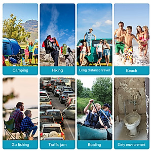 Teencci Portable Toilet for Camping, Portable Folding Camping Toilet with Lid, Portable Toilet for Adults, Outdoor Travel Toilet for Hiking, Camping, Boat, Car, Fishing, Beach