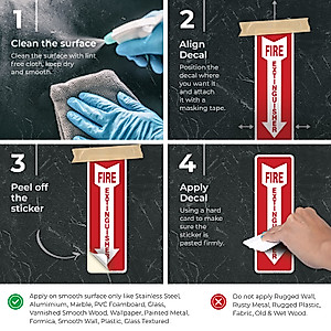 Fire Extinguisher Decal Self Adhesive Sticker 4x12" 4 Mil Vinyl Sign- Indoor & Outdoor Use - UV Protected & Waterproof Sleek (3 Pack)