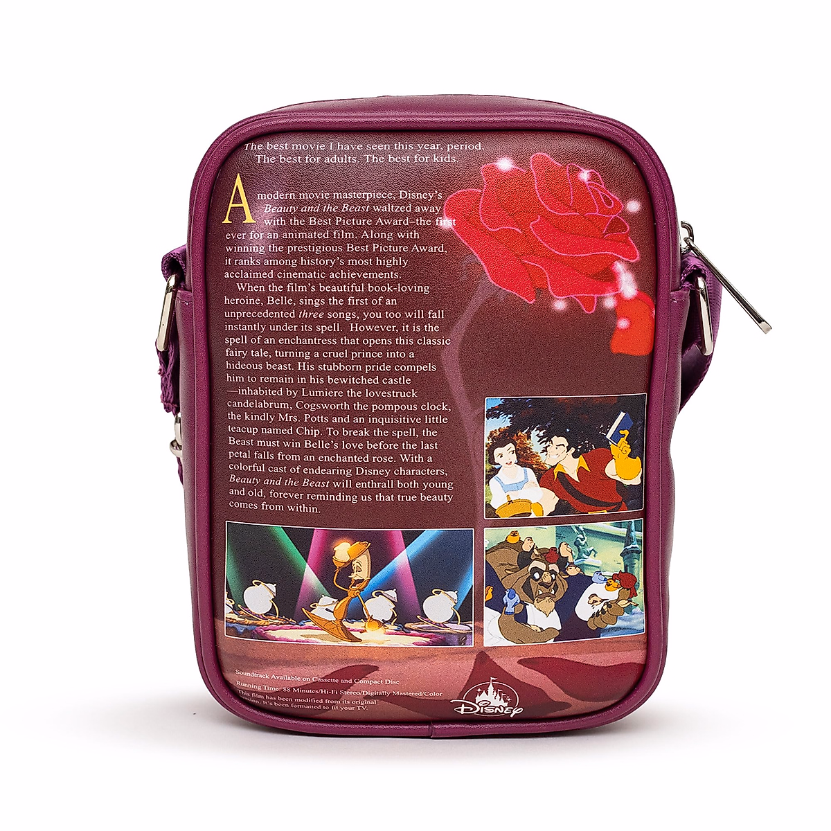 Disney Bag, Crossbody, Beauty and the Beast VHS Movie Box Replica, Vegan Leather