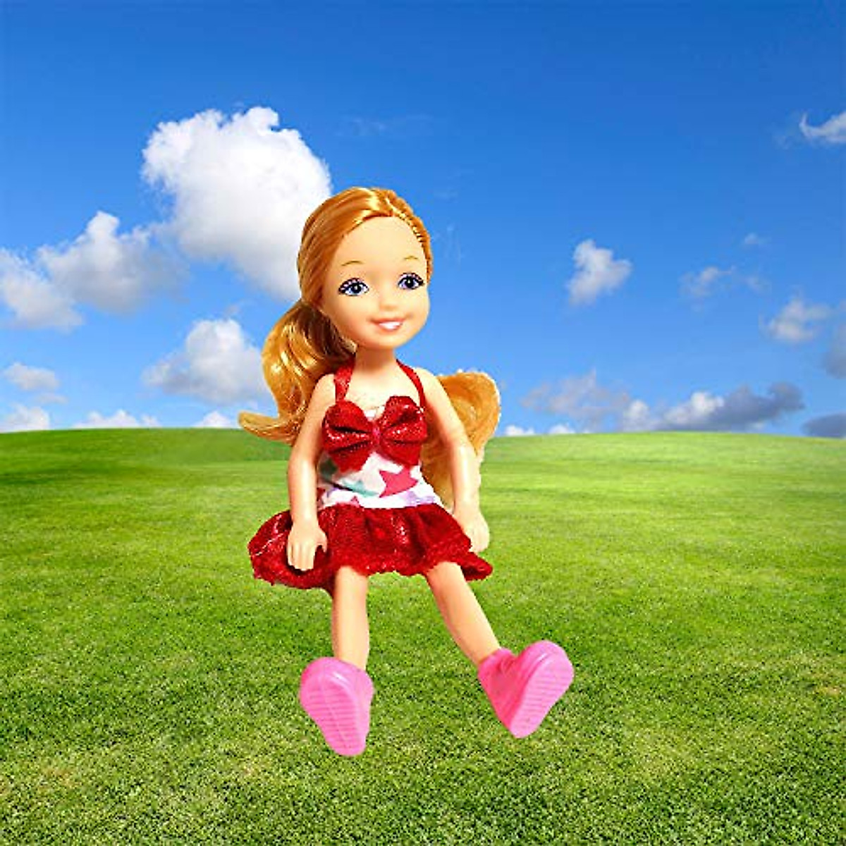 BETTINA Mini Fashion Doll, 5 Inches Dress-Up Doll, with Small Accessories Aged 3+ (Beach Girl)