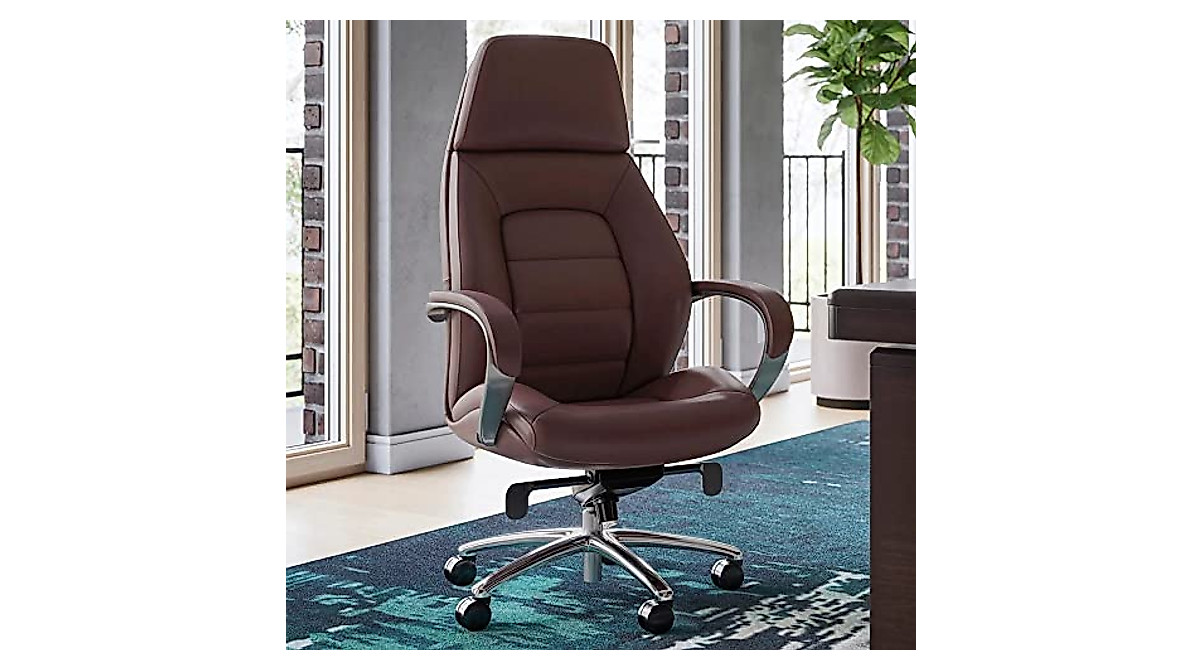 Zuri Gates Leather Executive Chair - Dark Brown