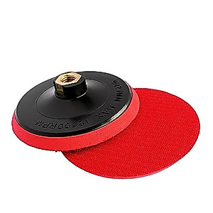 Sponge Polishing 4"/5 " 2pcs Self-Adhesive Backing Pad Plastic Foam Backer Plate Car Polisher Angle Grinder Hook&Loop Polisher Bonnet Buffing Polishing Pads ( Color : Tre , Size : 5-8-11 THREAD_5 INCH