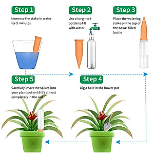 Baxrou Plant Self Watering Stakes 12 Pack Terracotta Watering Spikes for Indoor and Outdoor Plants,Wine Bottle Plant Watering Devices, Automatic Plant Waterers for Vacation