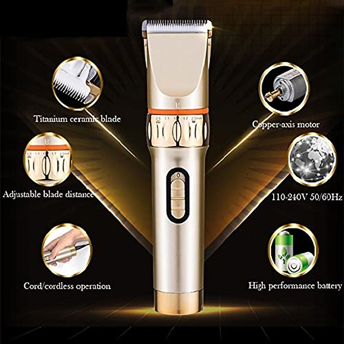 Rechargeable Electric Clippers, Strong Power, Fine Adjustment of The First Five Gears, Large-Capacity Lithium Battery, No Damage to Pets' Skin,01