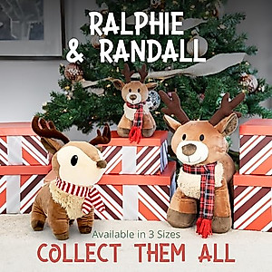 Plushible Plush Reindeer Stuffed Animal - Holiday Deer Characters with Antlers Toy for Girl, Boy, Baby, and Toddler - Christmas Decor Animals - Little Plushie Toys - 8 Inch - Randall