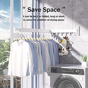 BOQORAD Wall Mounted Drying Rack,Clothes Drying Rack,Laundry Drying Rack,Collapsible Drying Racks for Laundry,Retractable Drying Rack Clothing,Clothes Dryer Rack,Clothes Hanging Rack