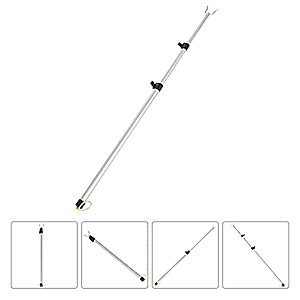 DOITOOL Hanger Retriever Pole with Hook- Adjustable 50 INCH High Reach Garment Hook- Extendable Reaching Stick Pole to Easily Reach Clothes and Closet Poles ( Silver )