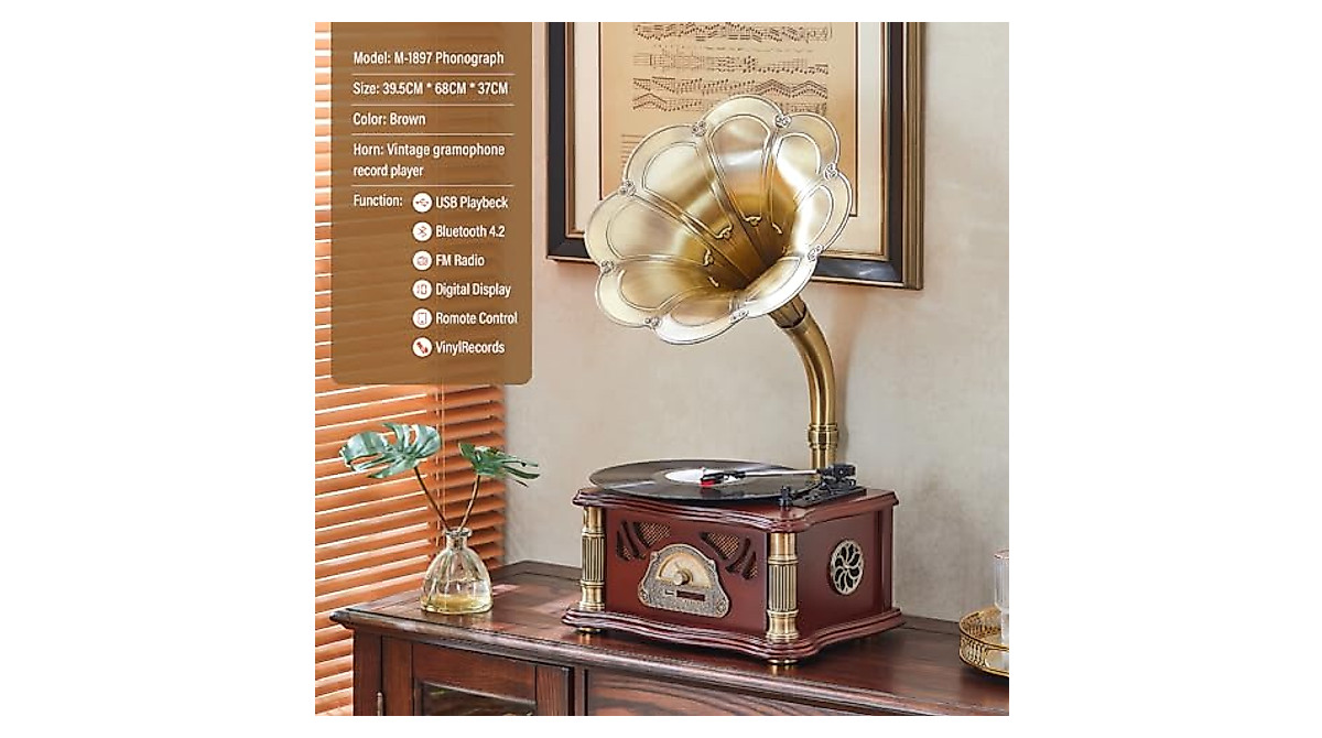 Vintage Bluetooth Gramophone - HZLSBL Turntable