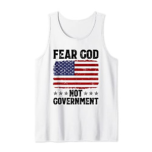 Fear God Not Government American Flag Anti Government Tank Top