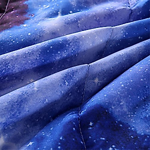 A Nice Night Galaxy Bedding Sets Outer Space Comforter 3D Printed Space Quilt Set Full Size,for Children Boy Girl Teen Kids - Includes 1 Comforter, 2 Pillow Cases
