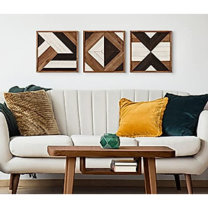 Kate and Laurel Ballez Wood Plaque Art Set, 3 Piece, Multi/Brown, 3