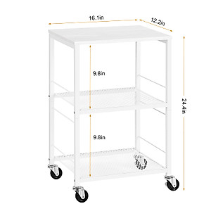 OYEAL End Table, Small Side Table Living Room, White Nightstand with 2-Tier Storage Shelf, Printer Stand Sofa Table for Small Spaces, Living Room, Bedroom, Easy Assembly