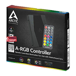 ARCTIC A-RGB Controller - Remote Controlled Illumination Fan Hub with Motherboard Sync - Black