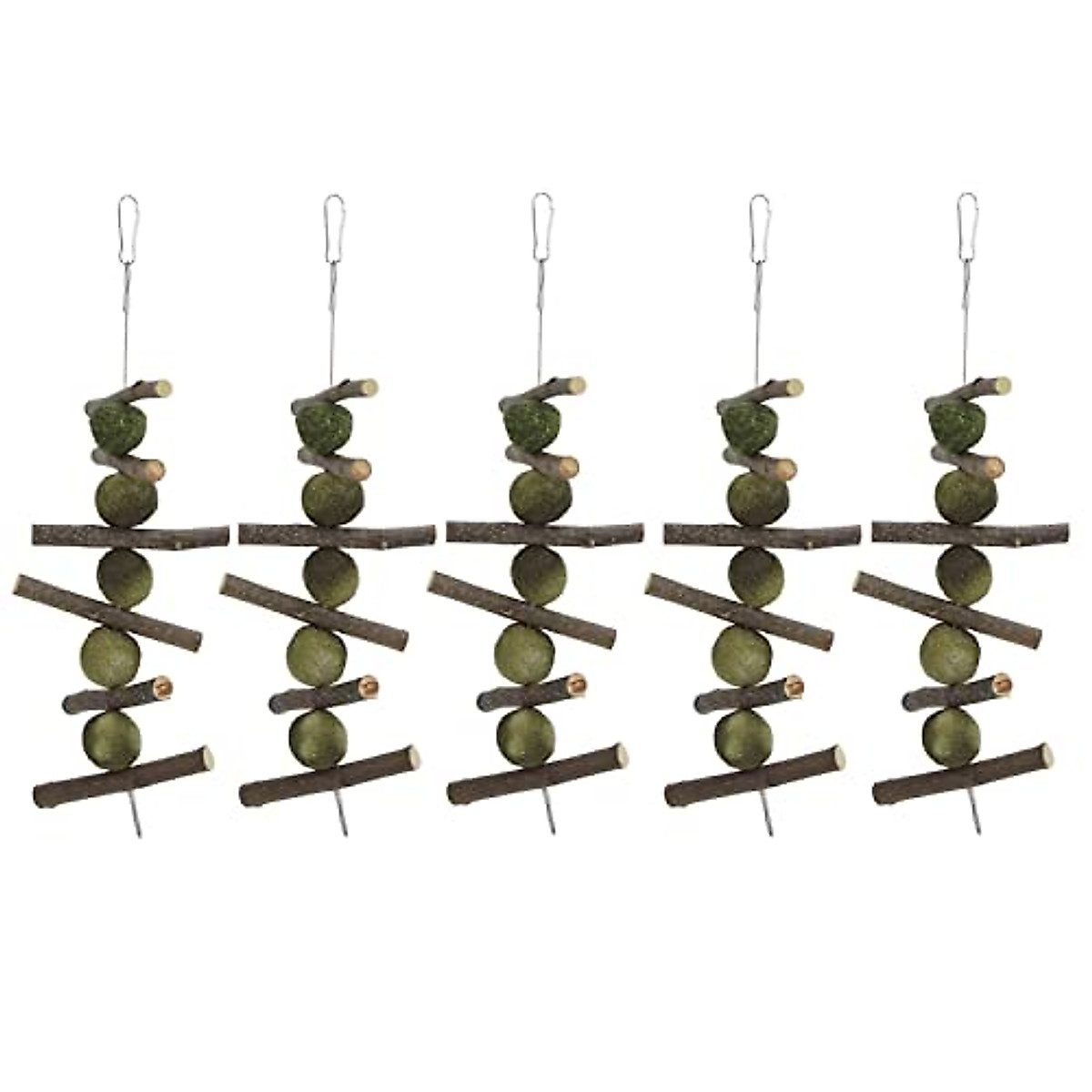 Bunny Chew Toys, Attractive Improve Appetite Healthy Hanging Wood Grass Ball String for Rabbits