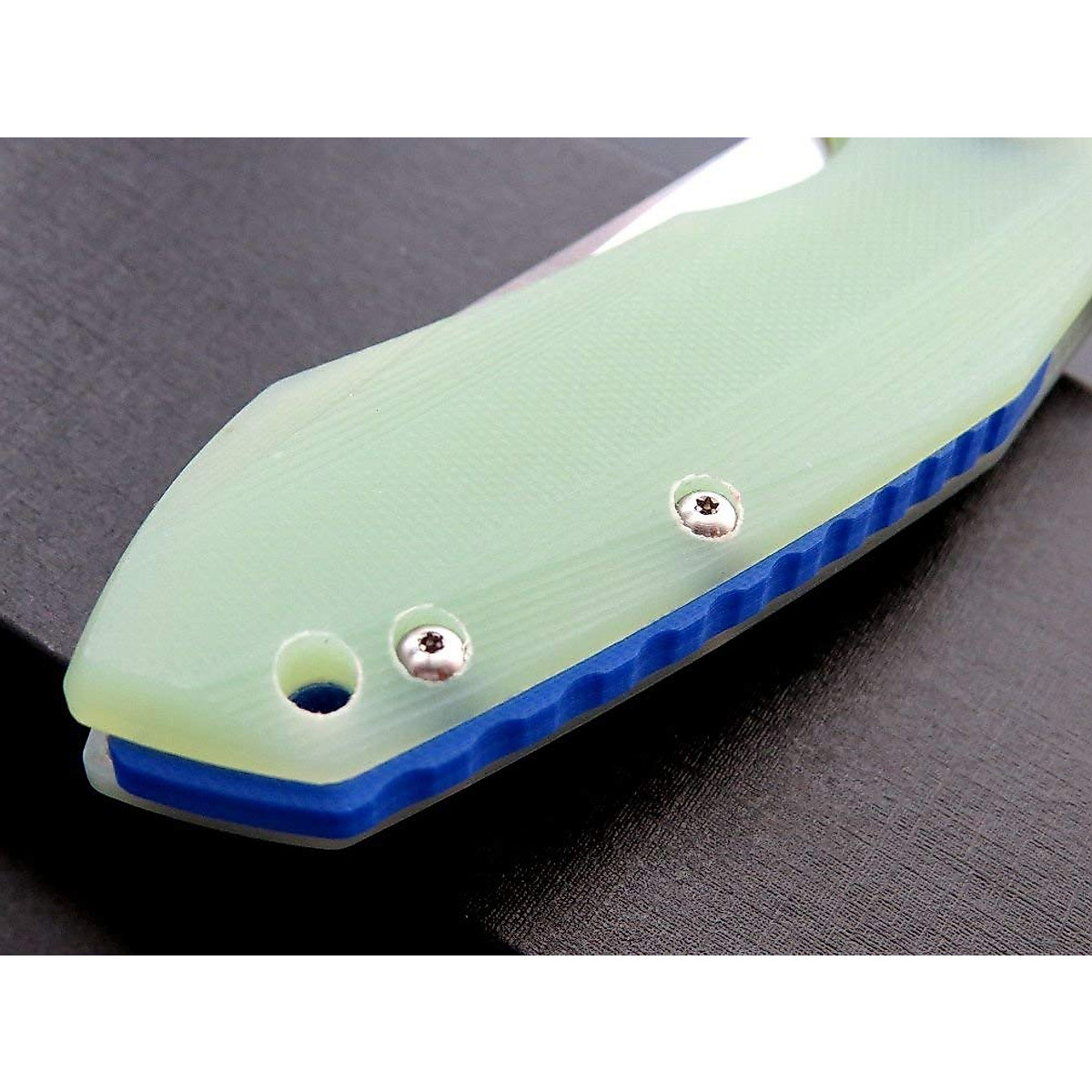 Eafengrow 0456 Folding Knife G10 Handle D2 Blade Ball Bearing Flipper Hunting Knife Pocket Camping Survival Outdoor Knife (Jade)