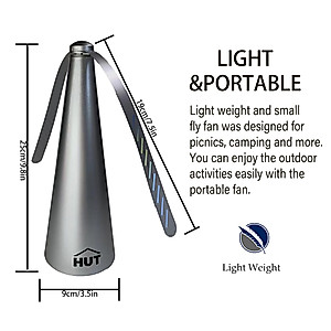 HUT-Fly Fan for Table,Portable Fan for Outdoor Indoor,Restaurant Patio Fly Fan,Battery USB Fan,Silver（4 pack）