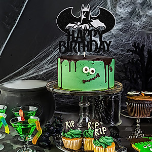 Arolykubay Bat Hero Happy Birthday Cake Topper, Kids Hero Cartoon Theme Party Cake Decoration