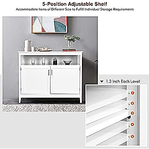 Goplus Sideboard Buffet Cabinet, White