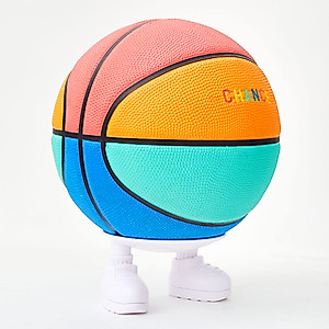 Chance Premium Rubber Outdoor/Indoor Basketball (7 Men's Official - 29.5", Juicy - Multi-Color) Standly The Ball Stand