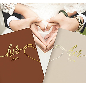 LSSH GmbH Wedding Vow Books,Original Vow Books His and Hers,Perfect Wedding Essentials for Your Wedding Day,28 Pages, 5.5" X 4" (Terracotta & beige)