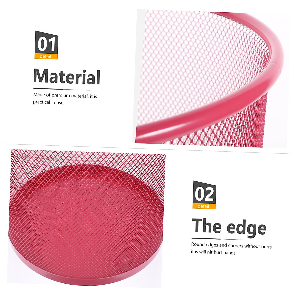 Ciieeo Barbed Wire Office Corner Basket Waste Basket Pink Plastic Storage Bins Small Trash can Trash can Household Iron Wastebasket Trash bin Metal Basket Small Metal Storage Box