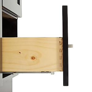 ARIEL 55" Inch Bathroom Vanity in White with 1.5" Inch Thick Edge White Quartz Countertop, 2 Soft Closing Doors & 4 Full Extension Dovetail Drawers, Built in Toe Kick, Satin Nickel, No Mirror (Black)