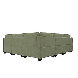 Legend Vansen 7PCS Corduroy Flexible Combination Sofa Sectional, Olive