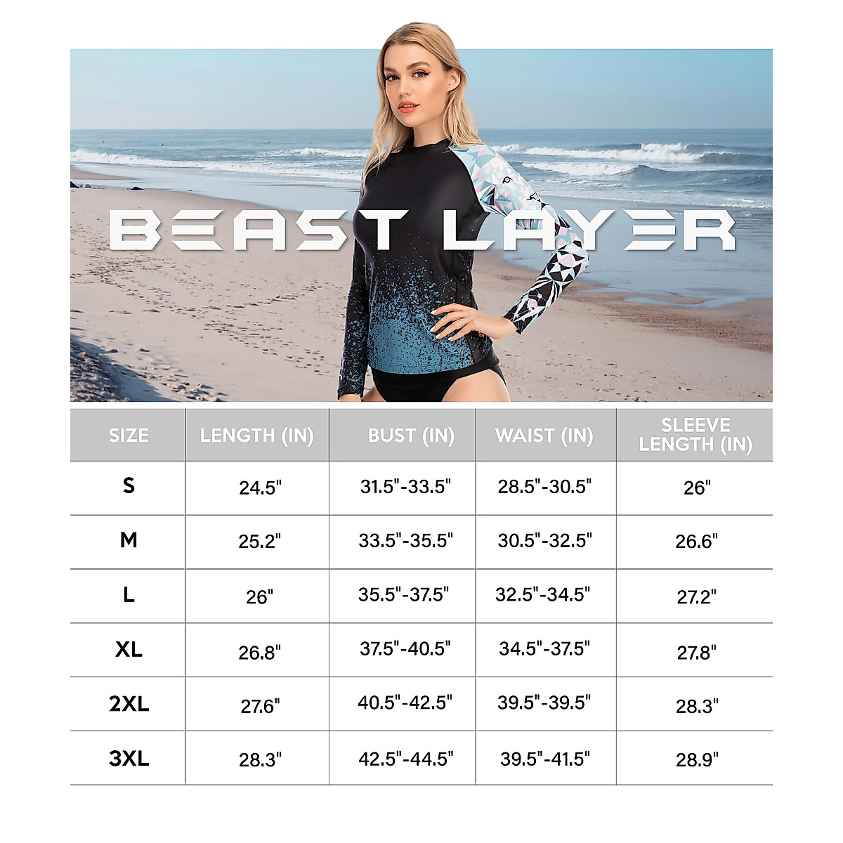 HUGE SPORTS Women's Rash Guard Long Sleeve Sun Protection UPF 50+ Swimwear Shirts Beast Series Quick Dry Swimsuit Top Rash Vest(Lion,L)