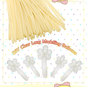 260Q Balloons Clear Long Balloons 100 Pack Twisting Animal Balloons Thickening Latex Transparent Modeling Long Magic Balloons for Animal Model Weddings Birthdays Festival Party Decorations