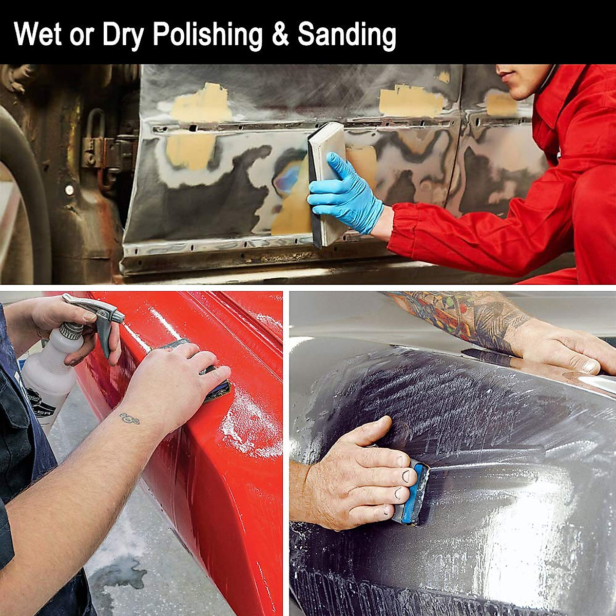 ADVcer 9x11 inch 10 Sheets Sandpaper, Wet or Dry 7000-15000 Grit 5 Assortment Sand Paper, Extra Fine Precision Abrasive Pads for Automotive Sanding, Wood Turing Finishing, Metal Furniture Polishing