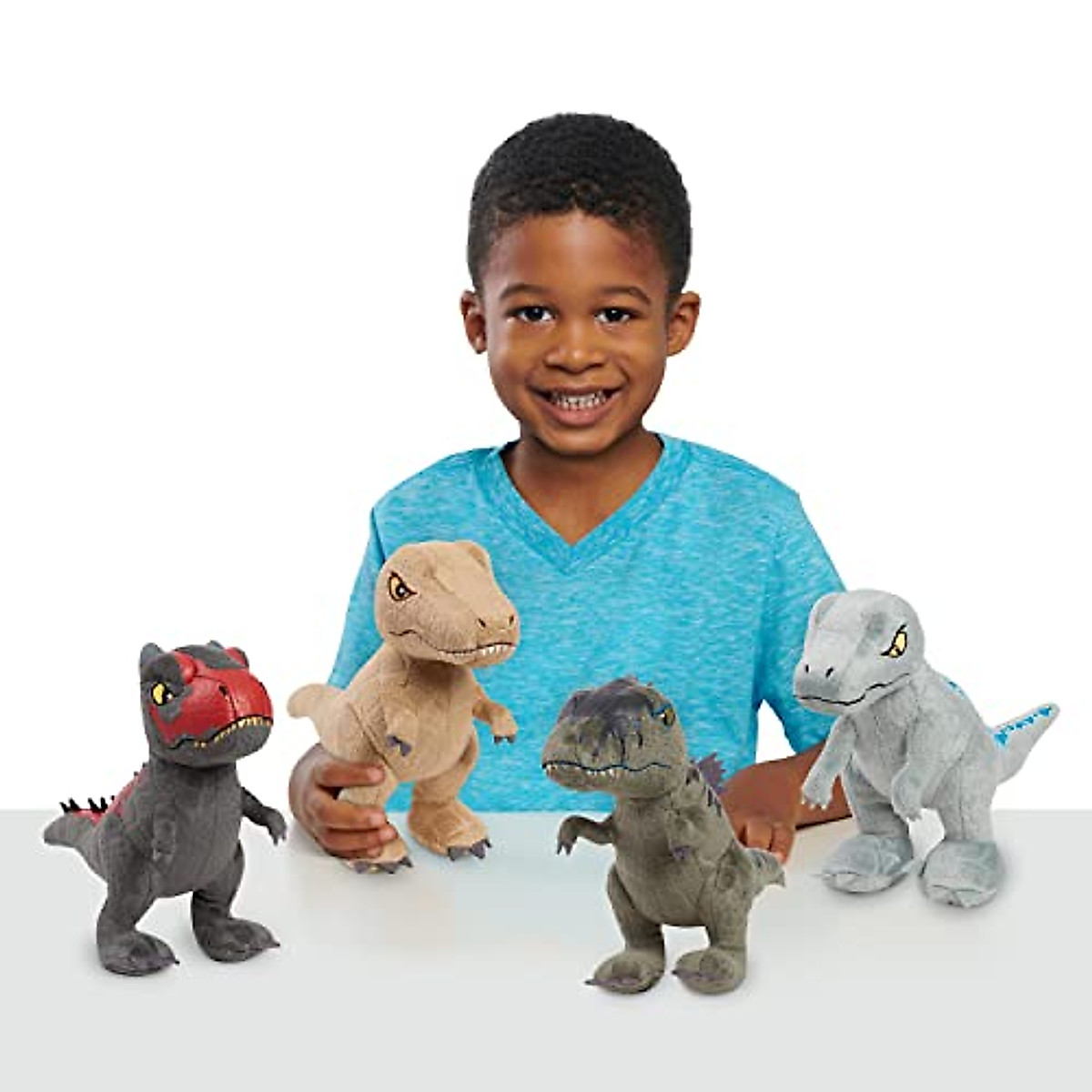 Jurassic World Plush Collector Set, 4-pieces, 7-inch Dinosaur Stuffed Animals, Kids Toys for Ages 3 Up, Amazon Exclusive by Just Play