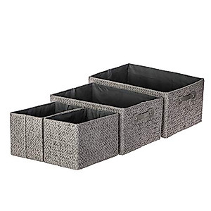 Home Zone Living VS19448E Nursery Basket, 4-Pack, Grey
