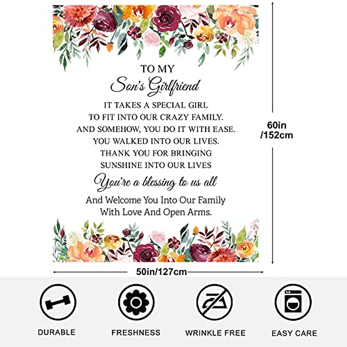 SKYFLUSH Gifts for Sons Girlfriend from Mom,to My Son's Girlfriend Gifts,Christmas Birthday Valentine's Day Gifts for Sons Girlfriend