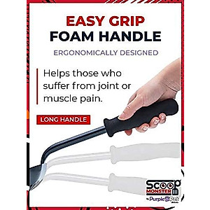 iPrimio Scoop Monster Cat Litter Scooper with 17 Inch Long Handle and Soft Grip - Easy Cleaning Litterbox - Modern Scooper Holder -Works with All Metal and Plastic Scoopers