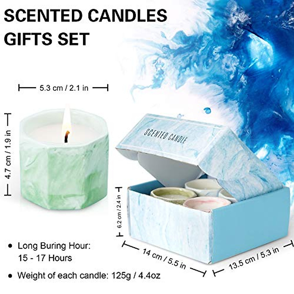 Scented Candles Set, Candles for Home Scented, Aromatherapy Candles for Home, Soy Wax Candles Set 4 x 2 oz, Wonderful Gifts for Mother, Women, Friends and Coworkers, Mothers Day Gifts