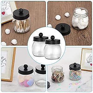 5PCS Mason Jar Bathroom Accessories Set - Mason Jar Soap Dispenser, 3 Apothecary Jars for Q-Tips & 1 Toothbrush Holder - Rustic Farmhouse, Bathroom Home Decor Clearance, Countertop Vanity Organizer