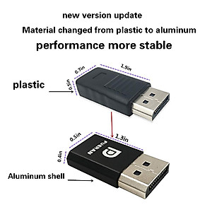FUERAN DP - DisplayPort Display Emulator EDID Emulator Plug 2K (fit Headless 2560x1600@30Hz) 4K 4096x2160@60Hz Display Port Dummy Plug DisplayPort Compatible (DP-2P)