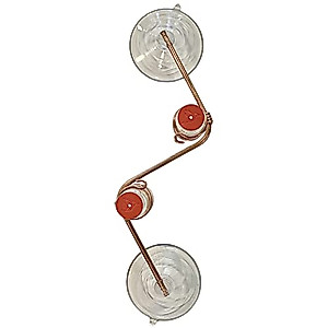 SWEET FEEDERS Geometric Window Hummingbird Feeder | Copper and Aluminum | Multiple Stations | Modern Hummingbird Feeder | Handcrafted | Home Décor | Glass Bottles | Suction Cups (Copper)