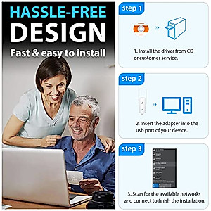 USB WiFi Adapter 1300Mbps USB 3.0 WiFi Dongle Dual Band WiFi Wireless Network Adapter for Desktop Laptop PC, Supports Windows 11/10/8.1/8/7, Mac OS 10.9-10.15, Dual 5dBi High Gain Antennas