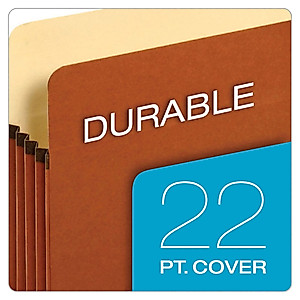 Pendaflex Expanding File Pockets, Letter Size, 5.25" Expansion, Reinforced with DuPont™ Tyvek® Material, Letter Size, Redrope, 10 Per Box (1534G-OX)