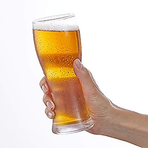 JoyJolt Callen 15.5oz Beer Glasses Set of 4 Beer Pint Glass. Craft Beer Glass, Pilsner Glasses, IPA Beer Glass. Solid Glassware Beer Cup. Classic Beer Gifts, Beer Cups, Mugs and Beer Glasses for Men