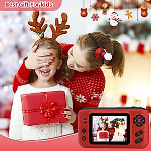 Kids Camera,Christmas Birthday Gifts for Boys and Girls Age 3-8,Kids Video Camera for Toddler 3 4 5 6 7 8 9 Years Old,1080P Volgging Toys Camera for Children Red
