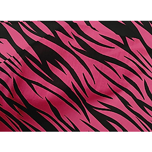 oneOone Cotton Poplin Dark Pink Fabric Tiger Animal Skin Craft Projects Decor Fabric Printed by The Yard 42 Inch Wide