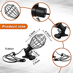 2 Pcs Heat Lamp Stand Flexible Clamp Lamp Fixture Adjustable Heating Reptile Lamp Stand 360 Degree Reptile Light Lamp Holder with Clip for Aquarium, Aquatic, Chicken, Bulb Not Included