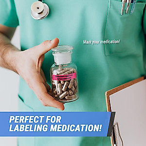 600 Bloodwork Required - 2 Packs of 300 Labels, 0.38 x 1.63 Inch Medication Prescription Stickers Bloodwork Required Before Next Refill Veterinary Pharmacies Health Care Rx Labels Sticker, Pink