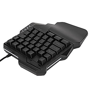One Handed Gaming Keyboard,35 Keys Mini Gaming Keyboard with LED Backlit Ergonomic Design Accurate Control,Half Keyboard for Win 2000, XP, ME,Vista, Win 7, Win 8, Android