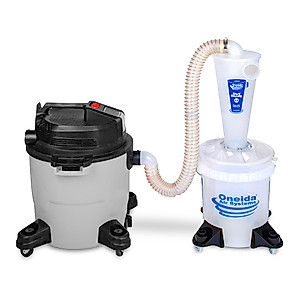 Oneida Air Systems Dust Deputy 2.5 Deluxe Cyclone Separator Kit: Portable Collector with Clear Bucket for Wet/Dry Shop Vacuums (DD 2.5 Deluxe 5-Gal)