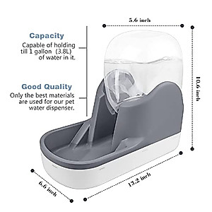 Lydia's Deal Automatic Pet Water Dispenser 1 Gallon Cat and Dog Gravity Feeder,Waterer Dispenser Pet Water Bowl for Small Medium Large Pets Puppy