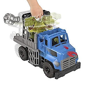 Imaginext Jurassic World Dominion Break Out Dino Hauler Vehicle with T. Rex Dinosaur 5-Piece Playset for Ages 3+ Years